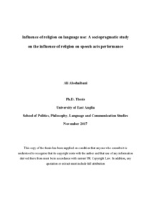 Influence of religion on language use: a sociopragmatic study on the ...